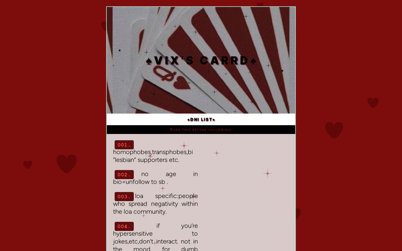 ♠Vix’s carrd♠